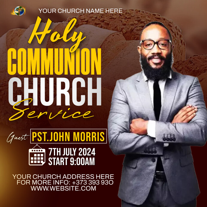 Communion Sunday service Template | PosterMyWall