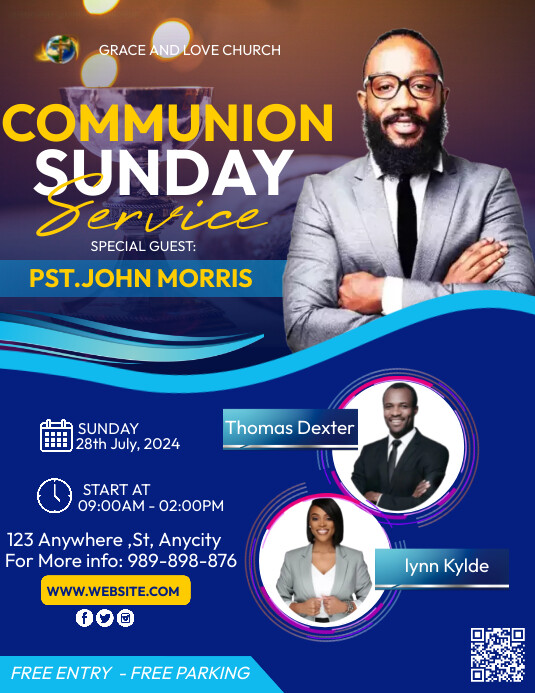 Communion Sunday service Template | PosterMyWall