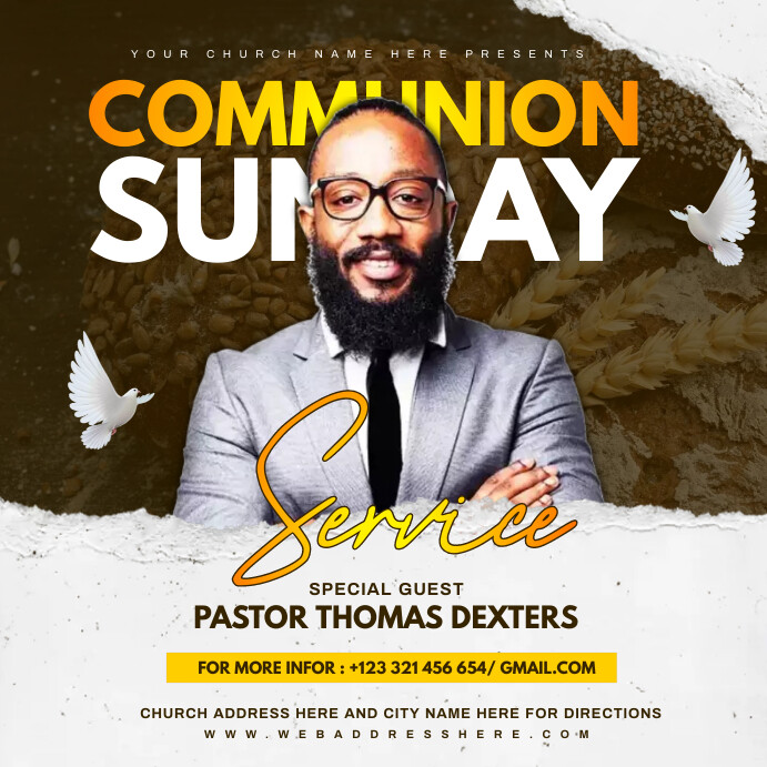 communion sunday service Template | PosterMyWall