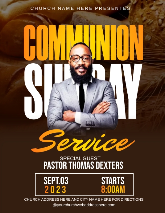 communion sunday service Template | PosterMyWall