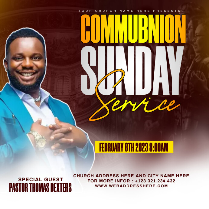 Communion Sunday Service Template | PosterMyWall
