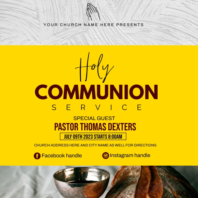 communion sunday service Template | PosterMyWall