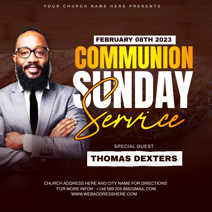 communion sunday service Template | PosterMyWall