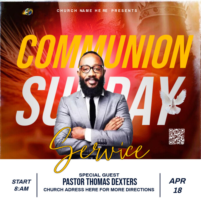 communion sunday service Template | PosterMyWall