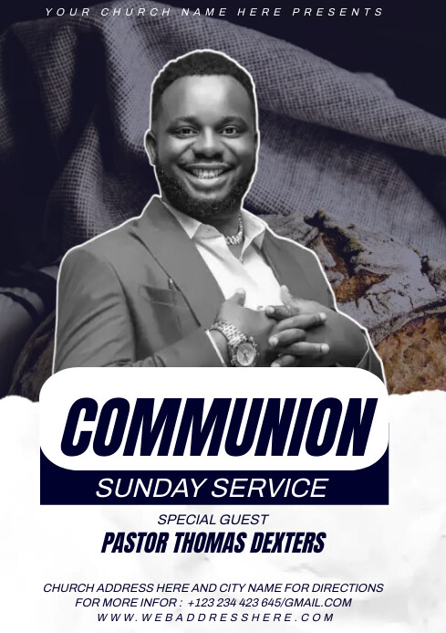 communion sunday service Template | PosterMyWall