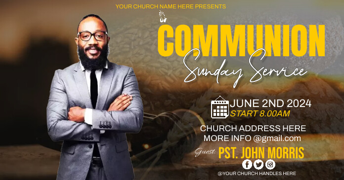 Communion Sunday service Template | PosterMyWall