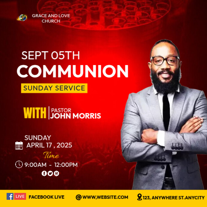 Copy of Communion Sunday Service | PosterMyWall