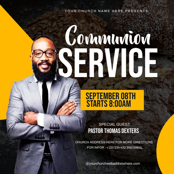 communion sunday service Template | PosterMyWall