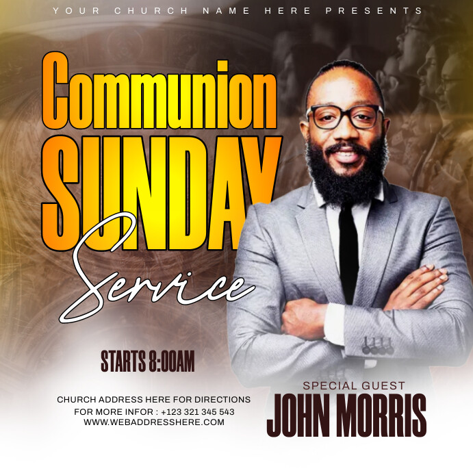 Communion Sunday Service Template | PosterMyWall