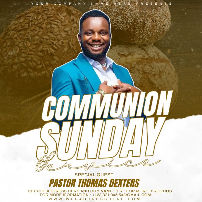 communion sunday service Template | PosterMyWall