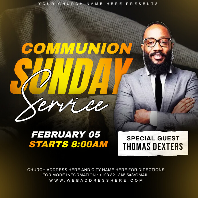 communion sunday service Template | PosterMyWall