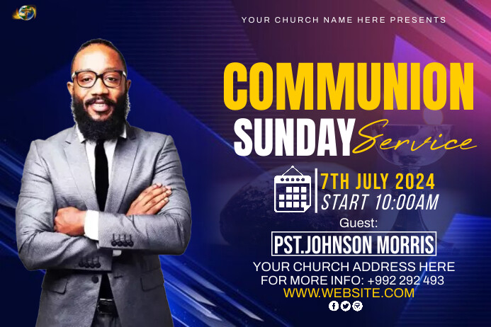 Communion Sunday service Template | PosterMyWall