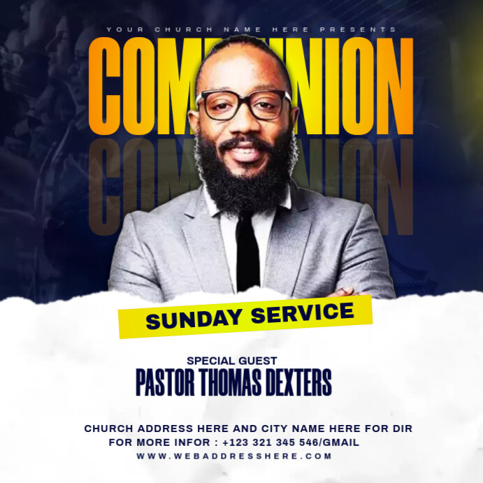 Plantilla de communion sunday service | PosterMyWall