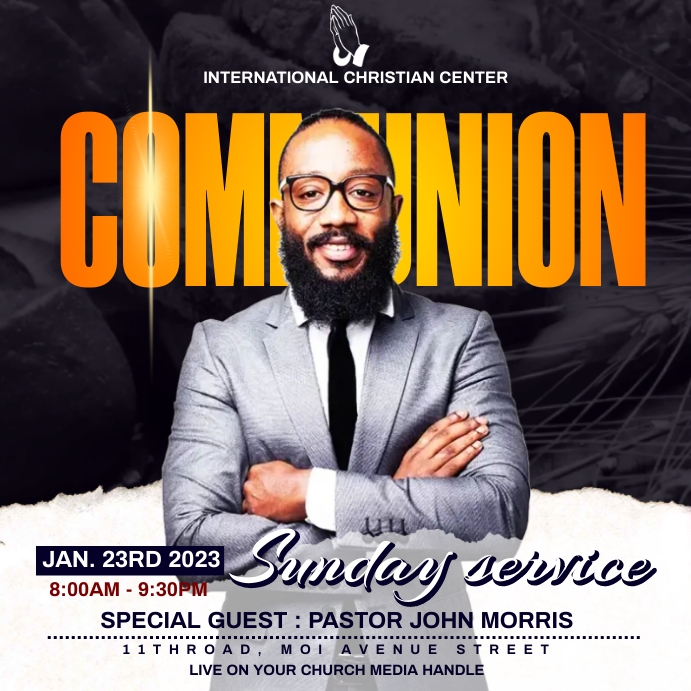 Plantilla de communion sunday service | PosterMyWall