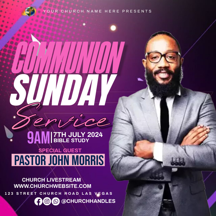 Plantilla de Communion Sunday service | PosterMyWall