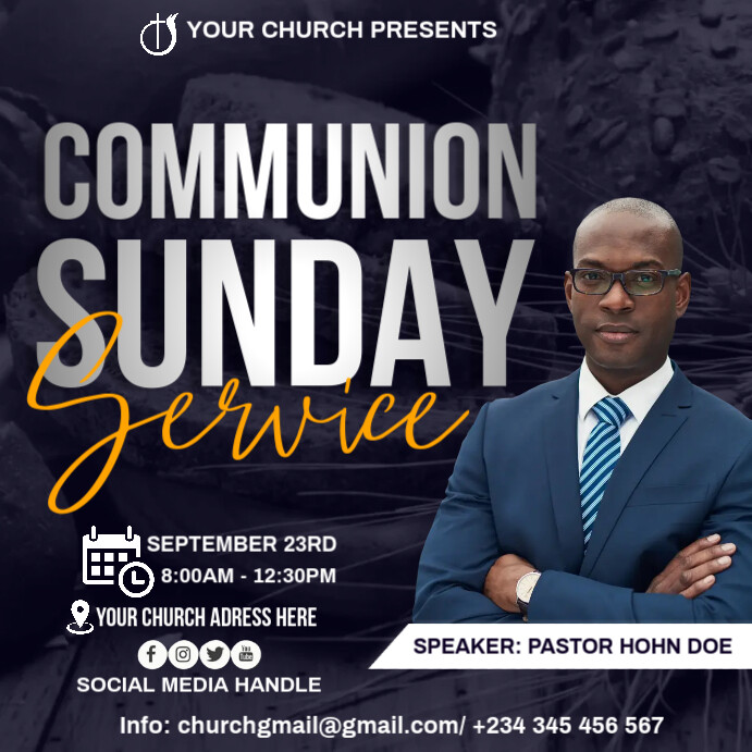 communion sunday service Template | PosterMyWall