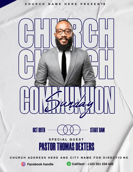 communion sunday service Template | PosterMyWall