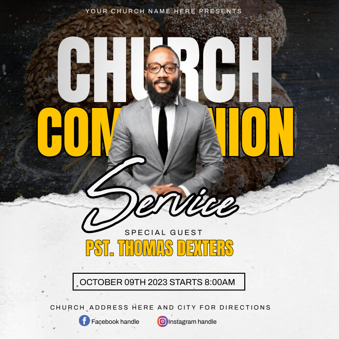 communion sunday service Template | PosterMyWall