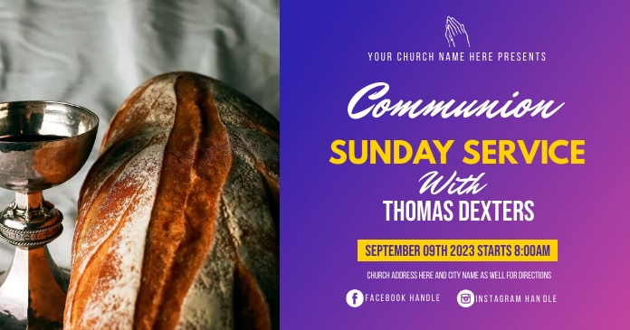 Modèle communion sunday service | PosterMyWall