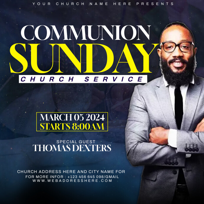 communion sunday service Template | PosterMyWall