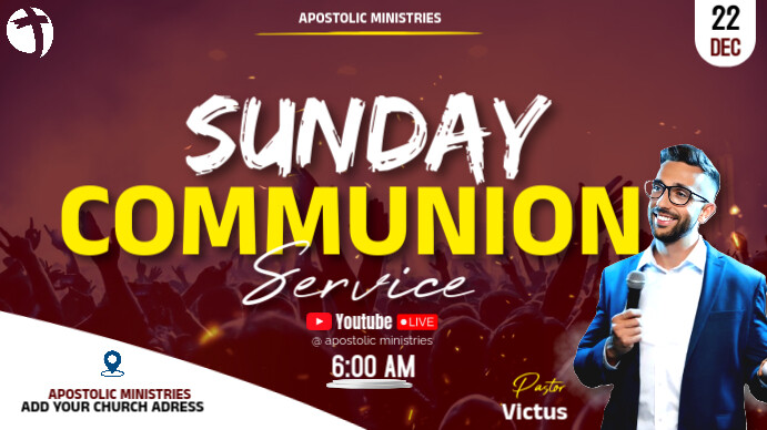 Communion sunday service Template | PosterMyWall