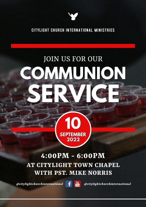 Copy of communion sunday service flyer template | PosterMyWall