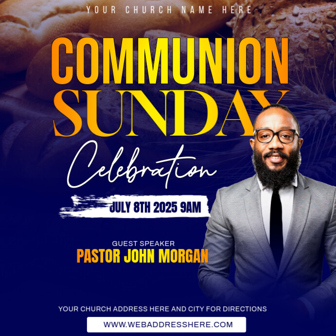 Communion Sunday service poster Template | PosterMyWall