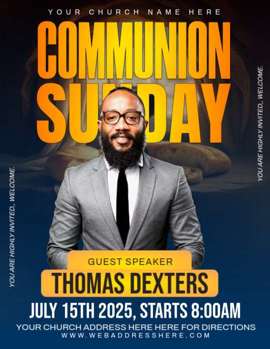 Communion Sunday Service poster Template | PosterMyWall