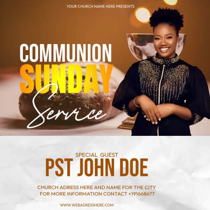 Communion Sunday service poster Template | PosterMyWall