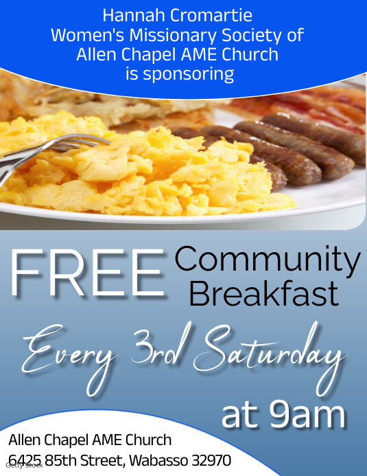 Community Breakfast Allen Chapel (1) Template | PosterMyWall