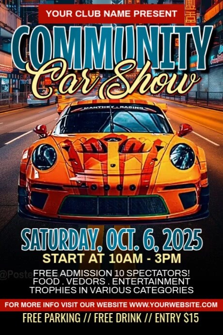 Community Car Show Template | PosterMyWall