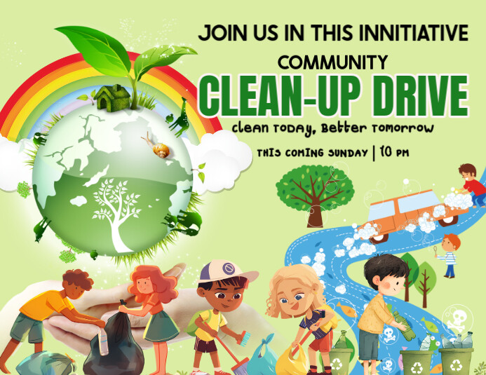 Community Clean Up Drive Poster Template | PosterMyWall