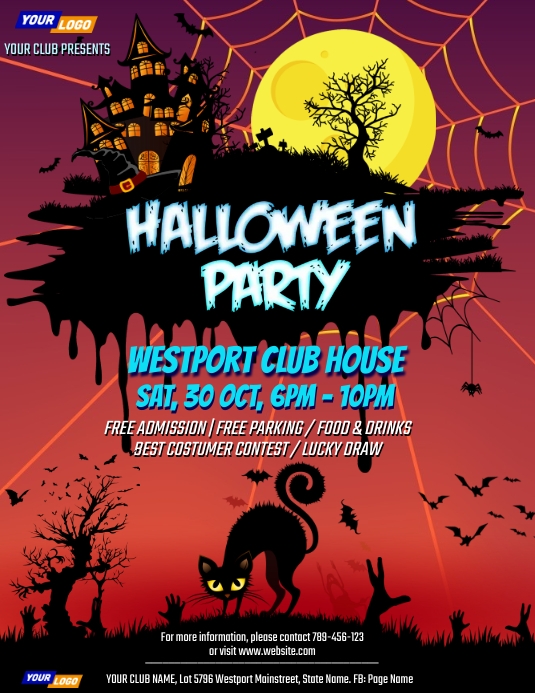 Community Halloween Party Flyer Design Template | PosterMyWall