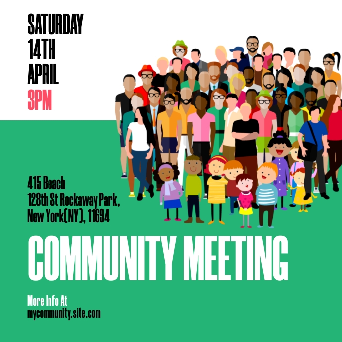Community Meeting Socials Poster Template | PosterMyWall