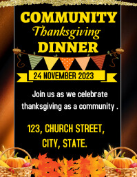 Community thanksgiving dinner event Template | PosterMyWall