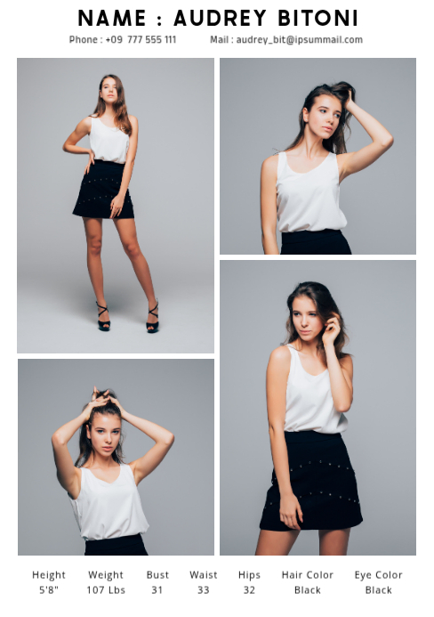 comp card A5 Template | PosterMyWall