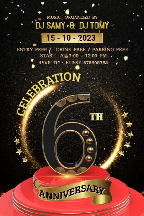 Company Anniversary Flyer 6TH Template | PosterMyWall
