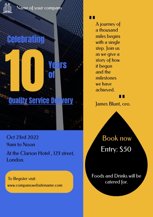 Company anniversary flyer template | PosterMyWall