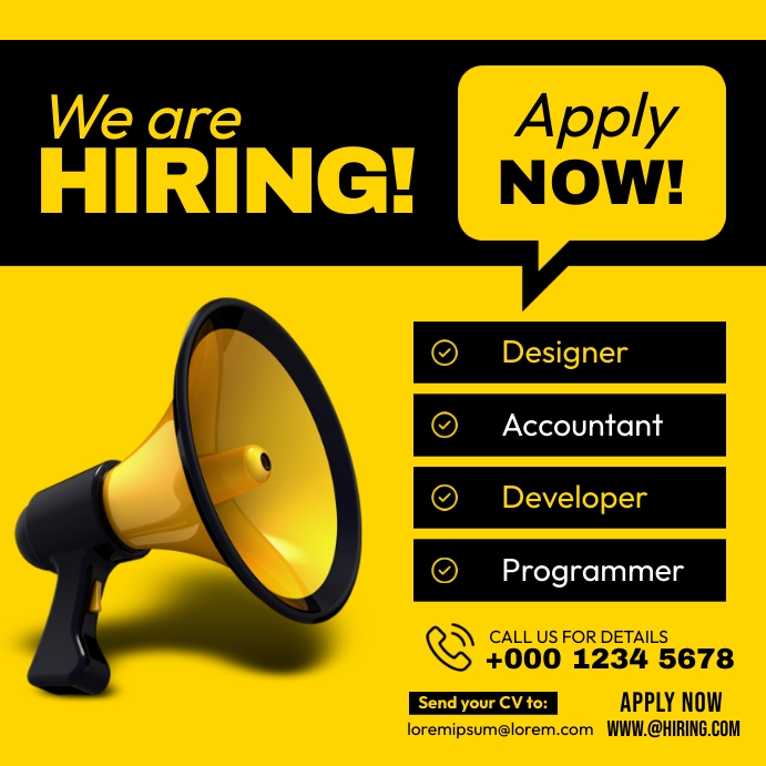 Company Hiring Ads Template | PosterMyWall