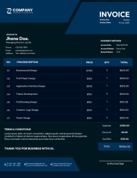 Blue Design Service Invoice Template | PosterMyWall
