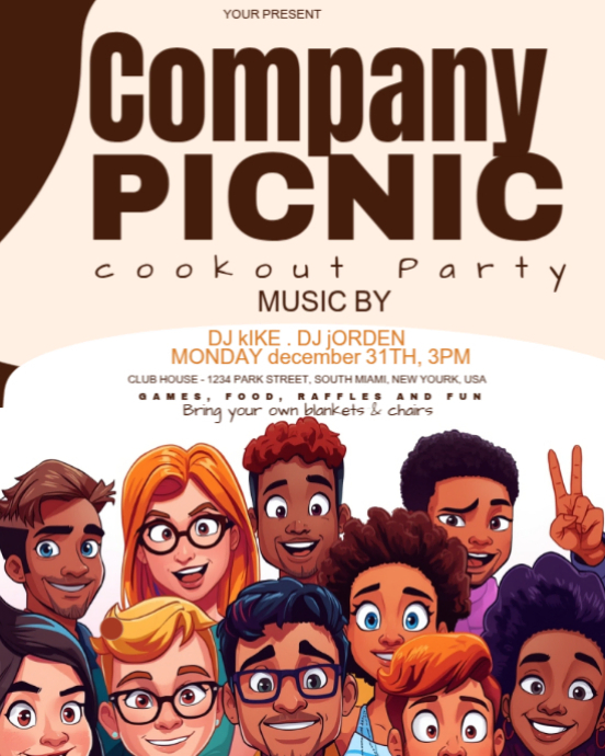 company picnic post invitation design template | PosterMyWall
