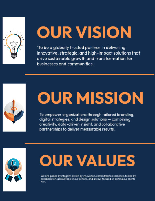 Company vision and mission flyer Template | PosterMyWall