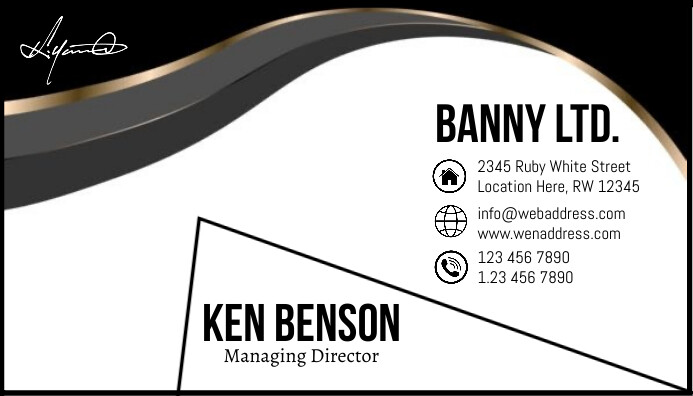 Copy of Complimentary Card Black Business Card | PosterMyWall