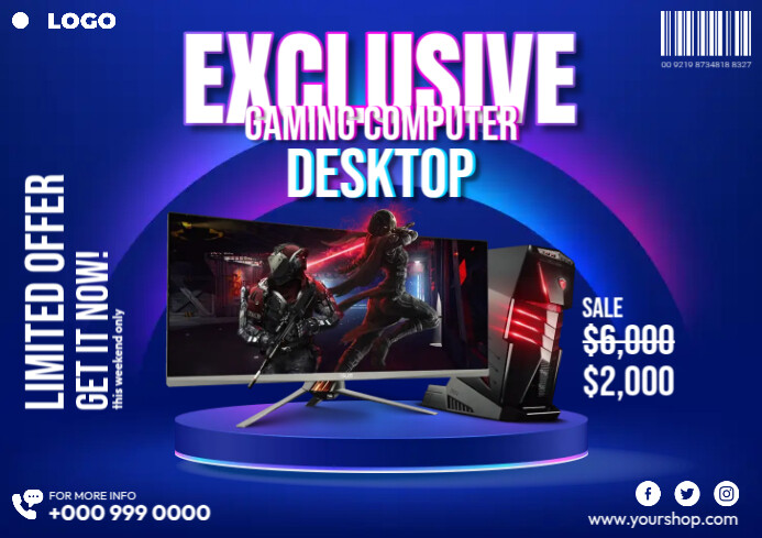 Computer Desktop Template | PosterMyWall