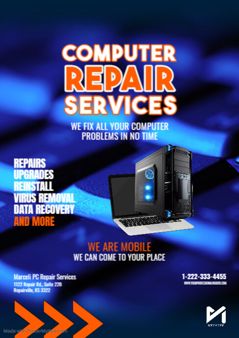 Plantilla de Computer Laptop Service & Repairs Flyer | PosterMyWall