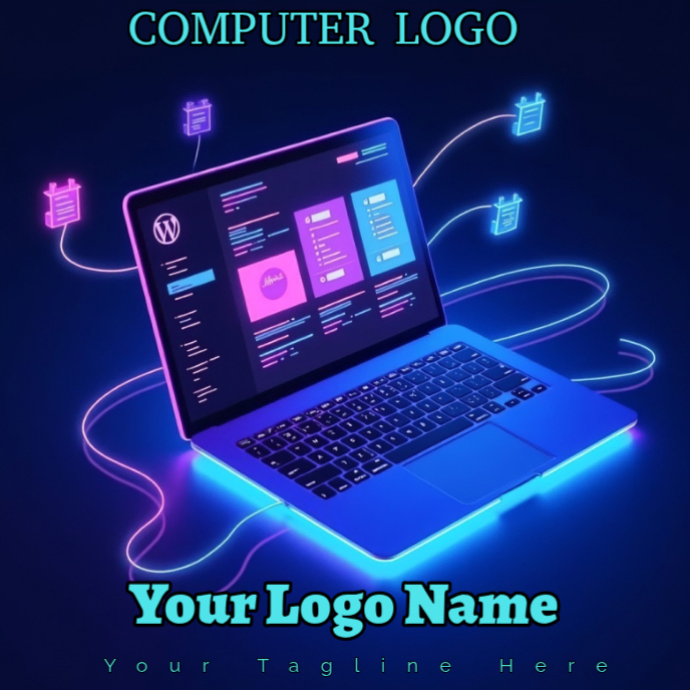 Computer logo album cover design Template | PosterMyWall