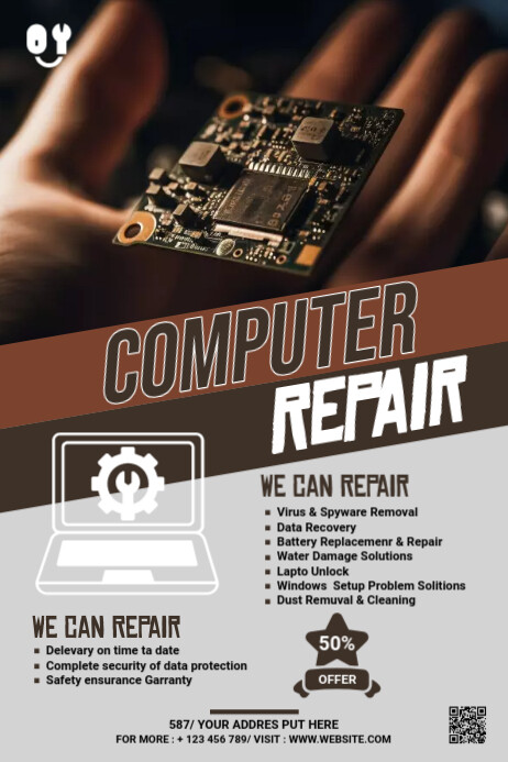 Computer Repair Banner Templat | PosterMyWall
