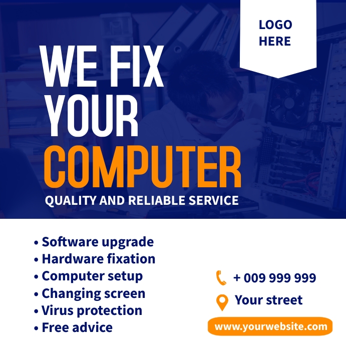 Computer repair Template | PosterMyWall