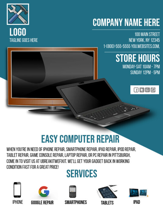 Computer Repair Template | PosterMyWall