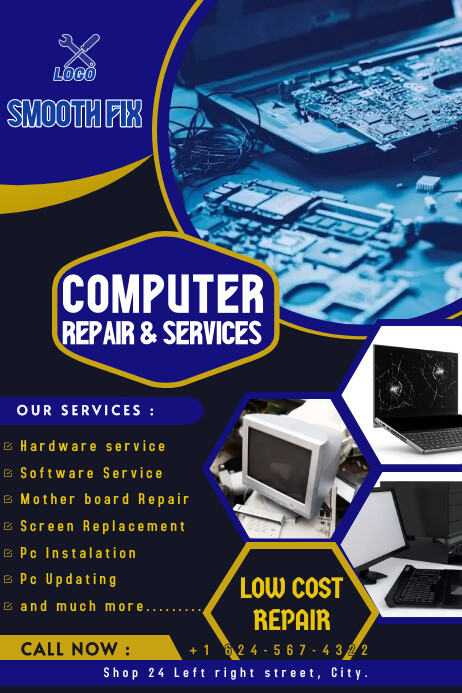 Computer repair flyer (1) Template | PosterMyWall